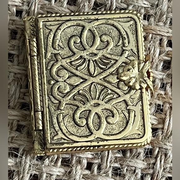 Avon | Accessories | Vintage Avon Memory Book Gold Tone Perfume Holder ...